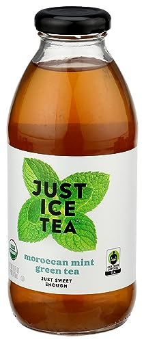 Eat The Change Just Ice Tea Organic Moroccan Mint Green Tea, Kosher, 16 Fluid Ounces (Pack Of 12)