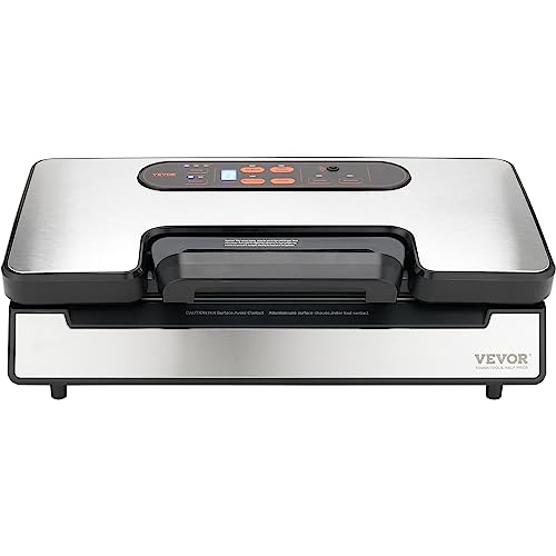 VEVOR Food Vacuum Sealer Machine, 95Kpa 350W Powerful Dual Pump and Dual Sealing, Dry and Moist Food Storage, Automatic and Manual Air Sealing System with Built-in Cutter, with Seal Bag External Hose