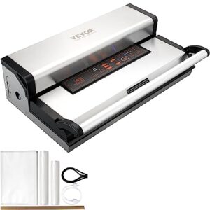 VEVOR Food Vacuum Sealer Machine, 95Kpa 350W Powerful Dual Pump and Dual Sealing, Dry and Moist Food Storage, Automatic and Manual Air Sealing System with Built-in Cutter, with Seal Bag External Hose