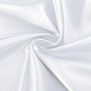 horbaunal white satin fabric, 60" wide, 2 yards, soft charmeuse satin fabric for diy crafts decorations costume