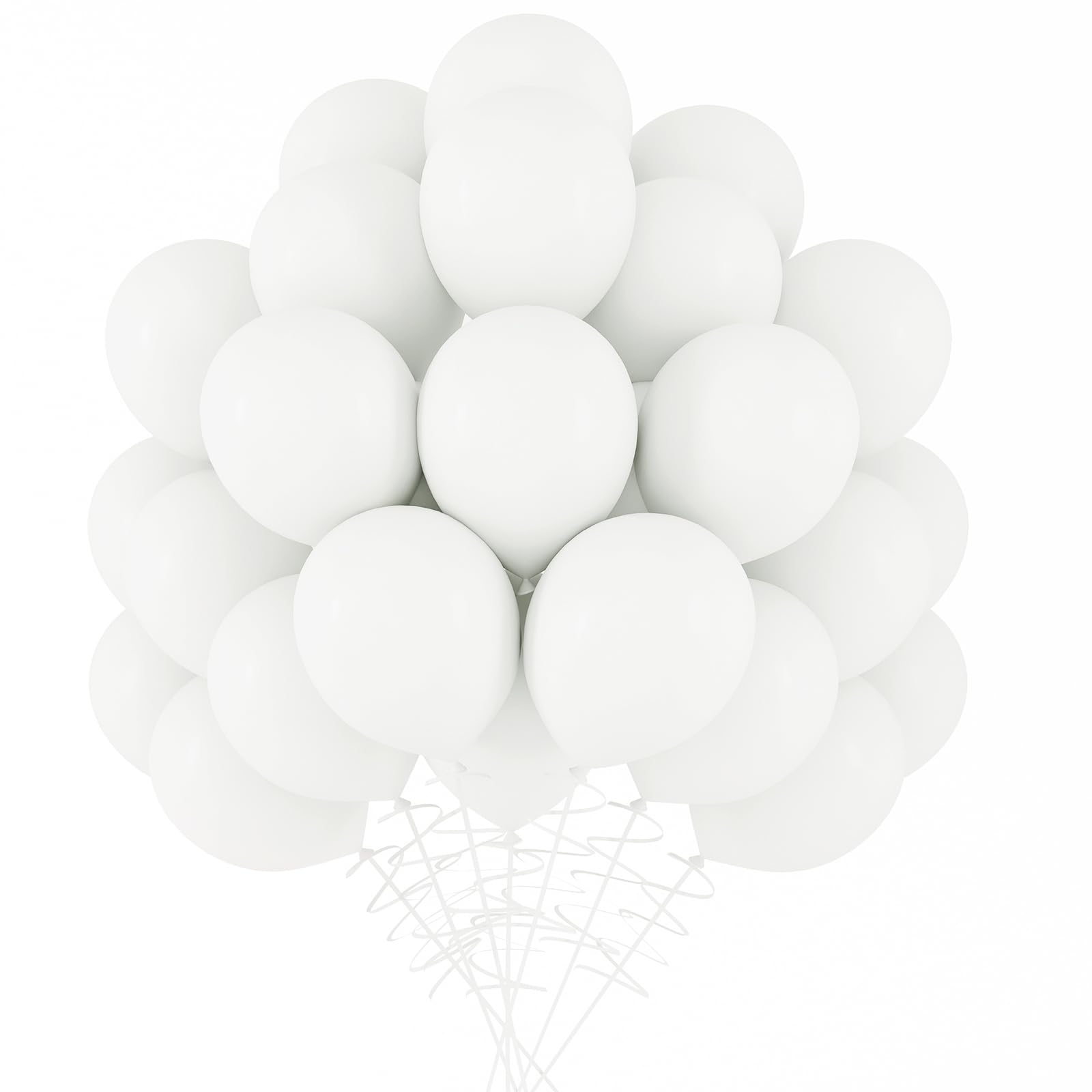 RUBFAC 70pcs White Latex Balloons, 10 Inch Helium Party Balloons, Latex Balloons for Balloon Garland Arch as Wedding, Birthday, Graduation, Baby Shower, Bridal Shower