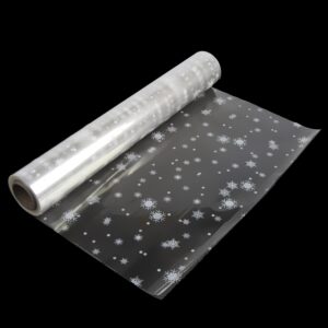 suloli christmas cellophane wrap roll - 32 in x 99 ft snowflakes christmas wrapping for gifts flowers hampers baskets