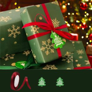 zy-huan christmas wrapping paper 70x50, 5pcs wrapping paper sheets christmas with ribbon, xmas wrapping paper for christmas box packaging