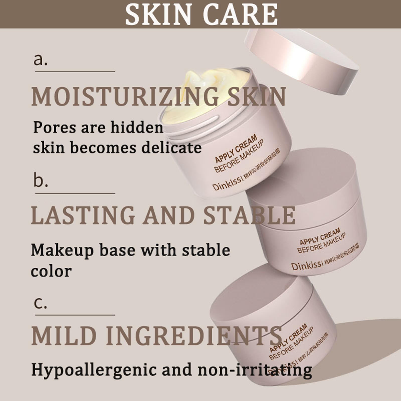 Power Grip Moisturizing Primer,Primer Foundation Base Face Makeup Smoothing Firming Skin Hydrating Moisturizing Hiding Pores Natural Gentle Ingredients