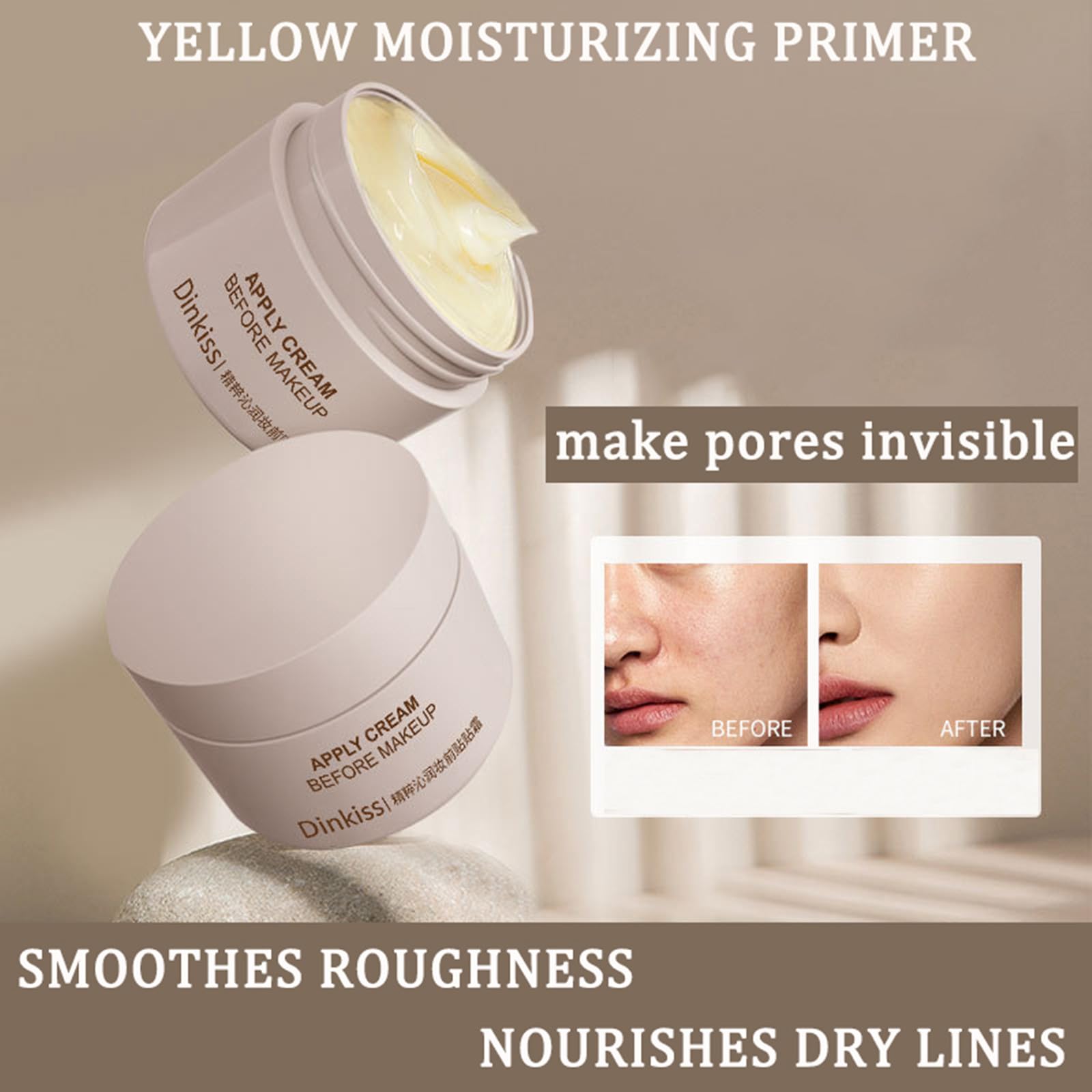 Power Grip Moisturizing Primer,Primer Foundation Base Face Makeup Smoothing Firming Skin Hydrating Moisturizing Hiding Pores Natural Gentle Ingredients