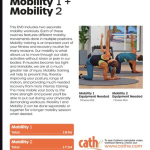 Cathe STS 2.0 Mobility 1 + Mobility 2 Recovery DVD For Women and Men - Two Workouts On One DVD - Use These Workouts To Improve Joint Mobility, Flexibility, Range Of Motion,Strength, Balance,Posture, and Functional Movement