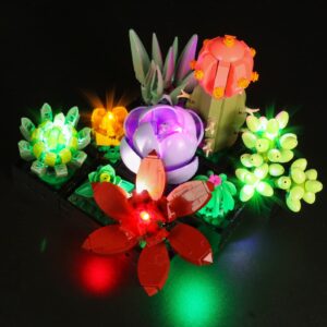 hilighting upgraded light kit for lego succulents artificial plants set, compatible with lego 10309 (model not included)