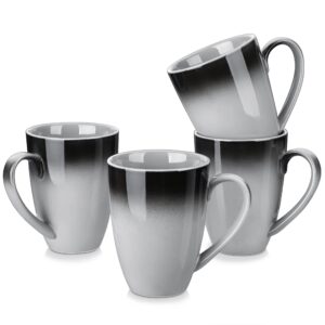 lovecasa coffee mugs set of 4, porcelain mugs 20 oz for coffee, tea, cocoa, cappuccino, latte and milk, large handle design, microwave and dishwasher safe