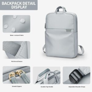 GOLF SUPAGS Travel Laptop Backpack for Women Anti Theft Slim Durable College Bookbag Business Computer Bag Fit 17 Inch Notebook (Pale Grey, 17 Inch)