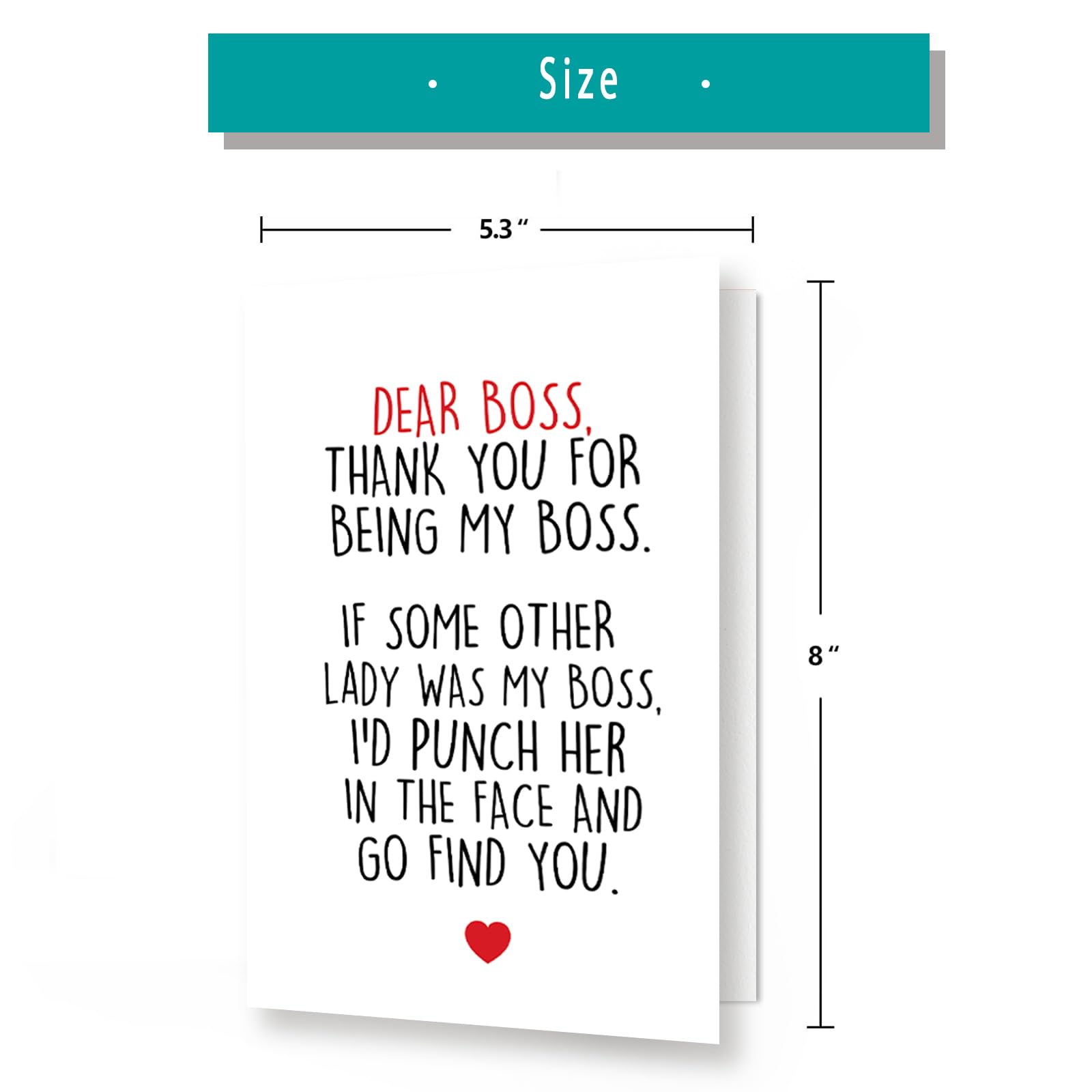 Huameigf Happy Boss’s Day Card for Boss Lady, Cute Card Gifts for Boss Lady, Funny Boss Birthday Card from Employee, Dear Boss Lady Gifts for Women Her