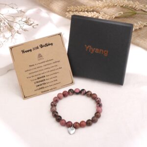 Yiyang 30th Birthday Gifts for Her, Natural Stone Beads Bracelet 30 Year Old Birthday Gifts for Women Adjustable Stretch Bracelet 30 Birthday Idea for Women Turning 30 Women Friends Daughter