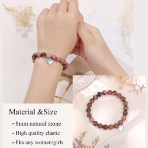 Yiyang 30th Birthday Gifts for Her, Natural Stone Beads Bracelet 30 Year Old Birthday Gifts for Women Adjustable Stretch Bracelet 30 Birthday Idea for Women Turning 30 Women Friends Daughter