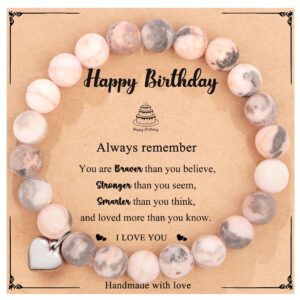 yiyang birthday gifts for women sister mom friends sister wife friendship bracelets 18th 21st 50th 60th birthday natural stone healing bracelets beads happy birthday gifts for women aunt grandma