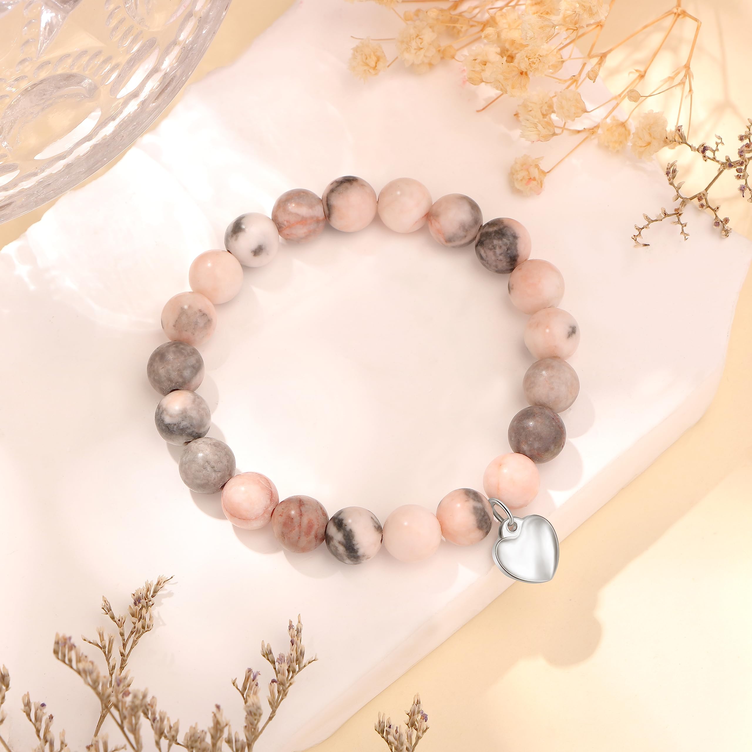 Yiyang Birthday Gifts for Women Sister Mom Friends Sister Wife Friendship Bracelets 18th 21st 50th 60th Birthday Natural Stone Healing Bracelets Beads Happy Birthday Gifts for Women Aunt Grandma