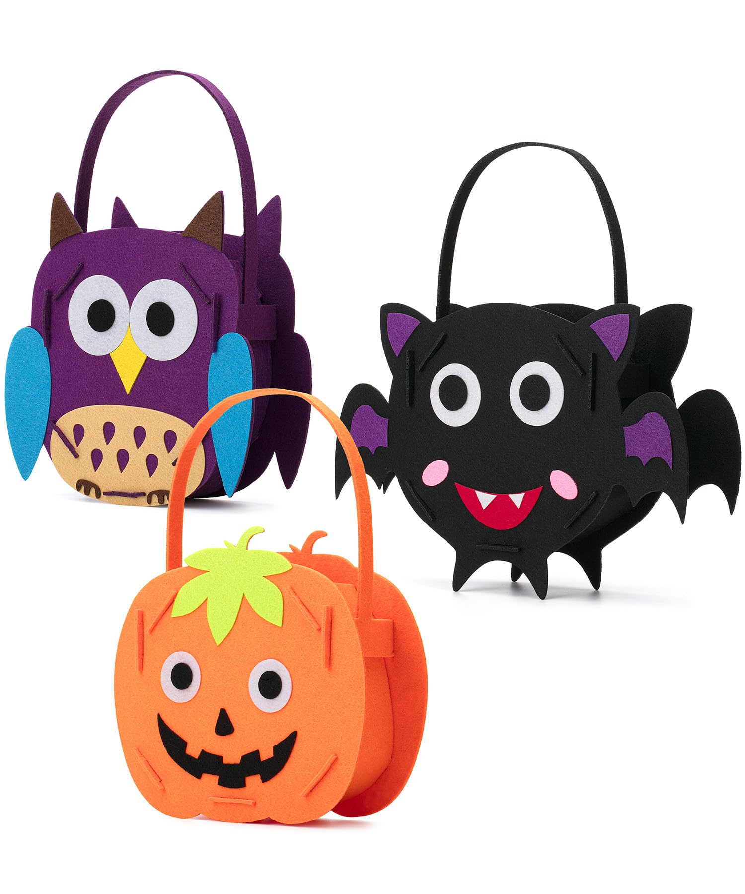 Mr. Pen- Mini Halloween Bags, 3Pack, Felt Halloween Goody Bags, Halloween Candy Bags Treat Bags, Halloween Bags for Candy, Halloween Goodie Bag, Halloween Gift Bags for Kids