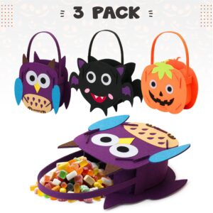 Mr. Pen- Mini Halloween Bags, 3Pack, Felt Halloween Goody Bags, Halloween Candy Bags Treat Bags, Halloween Bags for Candy, Halloween Goodie Bag, Halloween Gift Bags for Kids