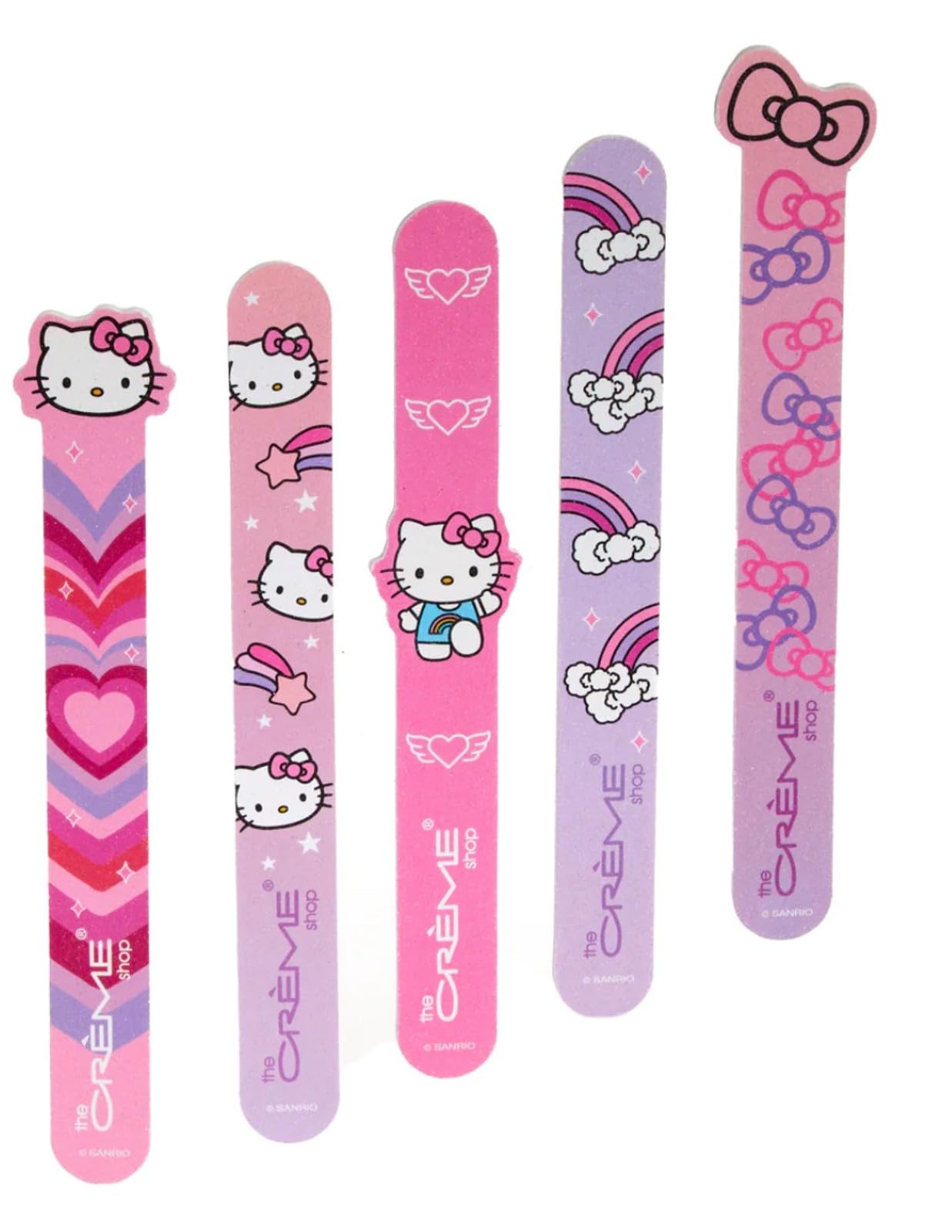 The Creme Shop x Hello Kitty Y2K Collection Totally Cute! Nail Files - Double-Sided for Shaping - Extra Fine Grit - Long-Lasting & Reusable - Set of 5