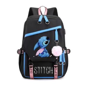 ruilihiao fashionable cool cartoon laptop backpack lightweight bags school bag multiple pockets outdoor travel bookbag