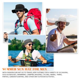 Outdoor Quick-Drying Sun Hat for Men, Summer Man Foldable Sun Protection Wide Brim Sun Hats Bucket Hats Beach Hat UPF 50+ Navy