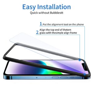 QUESPLE Matte Glass Screen Protector for iPhone 13 Pro Max/14 Plus 6.7 inch, Anti-Glare Tempered Glass Film, Easy Installation Case Friendly