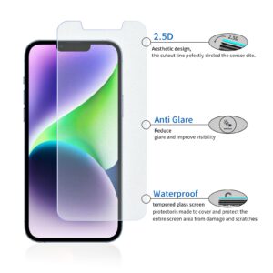 QUESPLE Matte Glass Screen Protector for iPhone 13 Pro Max/14 Plus 6.7 inch, Anti-Glare Tempered Glass Film, Easy Installation Case Friendly