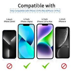 QUESPLE Matte Glass Screen Protector for iPhone 13 Pro Max/14 Plus 6.7 inch, Anti-Glare Tempered Glass Film, Easy Installation Case Friendly