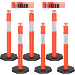 yitahome 45 inch delineator post with base, 6 pack traffic delineator posts