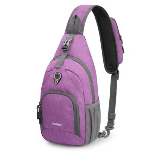 g4free rfid sling bag crossbody sling backpack small chest shoulder backpack men women hiking outdoor(light purple)