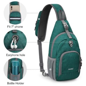 G4Free RFID Sling Bag Crossbody Sling Backpack Small Chest Shoulder Backpack Men Women Hiking Outdoor(Green)