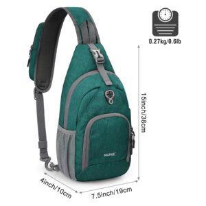 G4Free RFID Sling Bag Crossbody Sling Backpack Small Chest Shoulder Backpack Men Women Hiking Outdoor(Green)