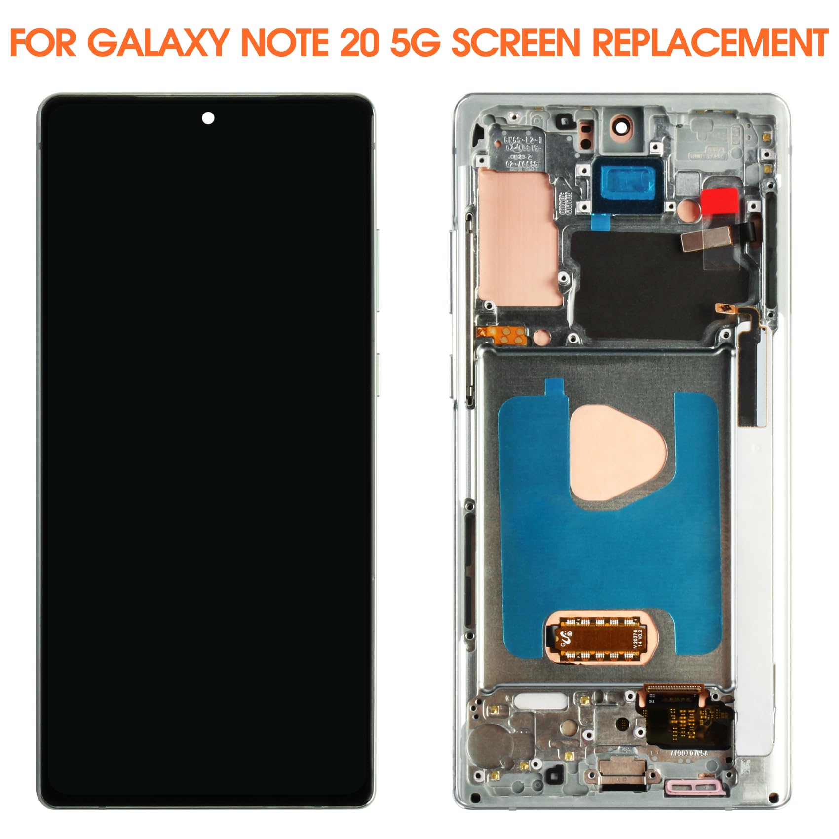 Original Screen for Samsung Galaxy Note 20 5G Screen Replacement for Samsung N980 LCD Screen SM-N980F,SM-N981B,SM-N981U Touch Display Digitizer Assembly Repair Parts(Green with Frame)