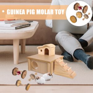 LOGOFUN Wooden Hamster Toys Pet Running Sports Toy Pet Supplies for Guinea Pig Rat Gerbil