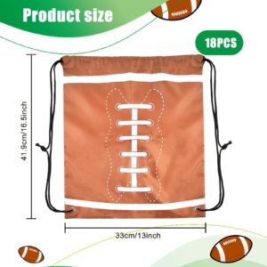 18 Pieces Football Drawstring Bag, Football Drawstring Backpacks Party Favors Cinchs Football Goodie Bags for Gym Party Favors Bags