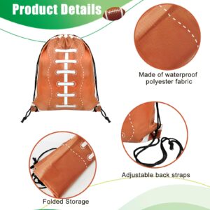 18 Pieces Football Drawstring Bag, Football Drawstring Backpacks Party Favors Cinchs Football Goodie Bags for Gym Party Favors Bags