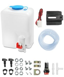 zlirfy universal windshield washer bottle,12v car windshield washer pump fluid reservoir sprayer kit,washer fluid reservoir bottle kit with pump jet button switch,replace oem: 160186