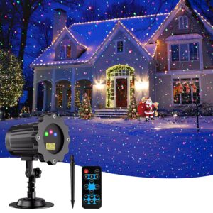 laser christmas projector lights outdoor, christmas decorations stars light show, holiday projector decorations for house/garden/party