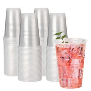 racetop 500 pack 9 oz disposable plastic cups, clear plastic cups tumblers, plastic cups bulk, transparent for wedding, thanksgiving, birthday, halloween, christmas party