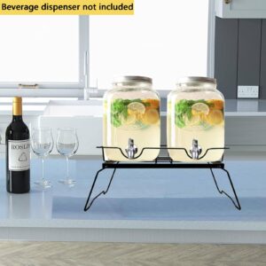 Beverage Dispenser Stand for Parties 1 Gallon Double Drink Metal Dispenser Stand Dispenser Holder, Compatible with Round Water Glass Jar Jug Gallon Containers, Parties & Daily Use（No drinks machine）