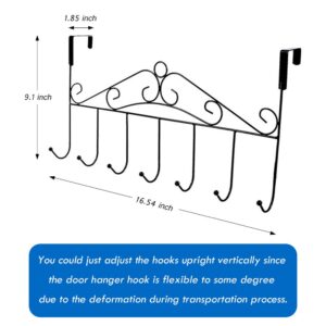 SSAWcasa Over The Door Hooks, 2 Pack Door Hanger Hook, Over Door Towel Rack for Bathroom, Door Coat Hanger Organizer, Back of Door Hooks for Hanging Clothes