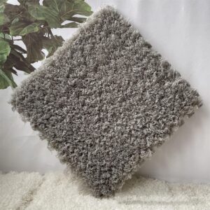 20pcs 12x12in thickened non slip foam interlocking puzzle carpet tiles square soft plush floor mat with border,fuzzy split joint play ground rug for home decoration(color:grey)