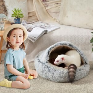 Ferret Bed Cave and Hideouts | Ferret Hammock for Cage | Ferret Hideaway Bed Accessories | for Small Pet Cushion Long Plush Soft Washable for Ferret & Small Animals