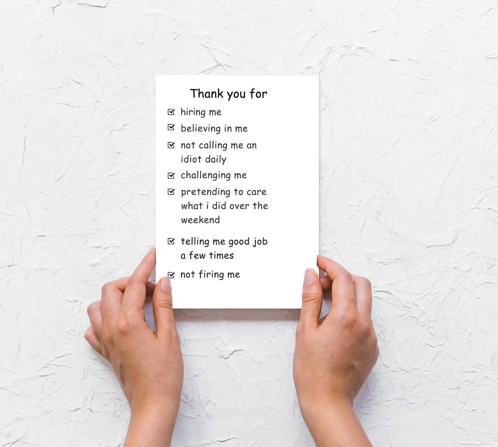 XXDJLP Cute Thank You Card for Boss Coworker, Happy Boss’s Day Card from Employee Staff, Funny Boss Day Card for Boss Leader, Bosses Day Gift for Men Women, Perfect Boss Day Card for Boss,