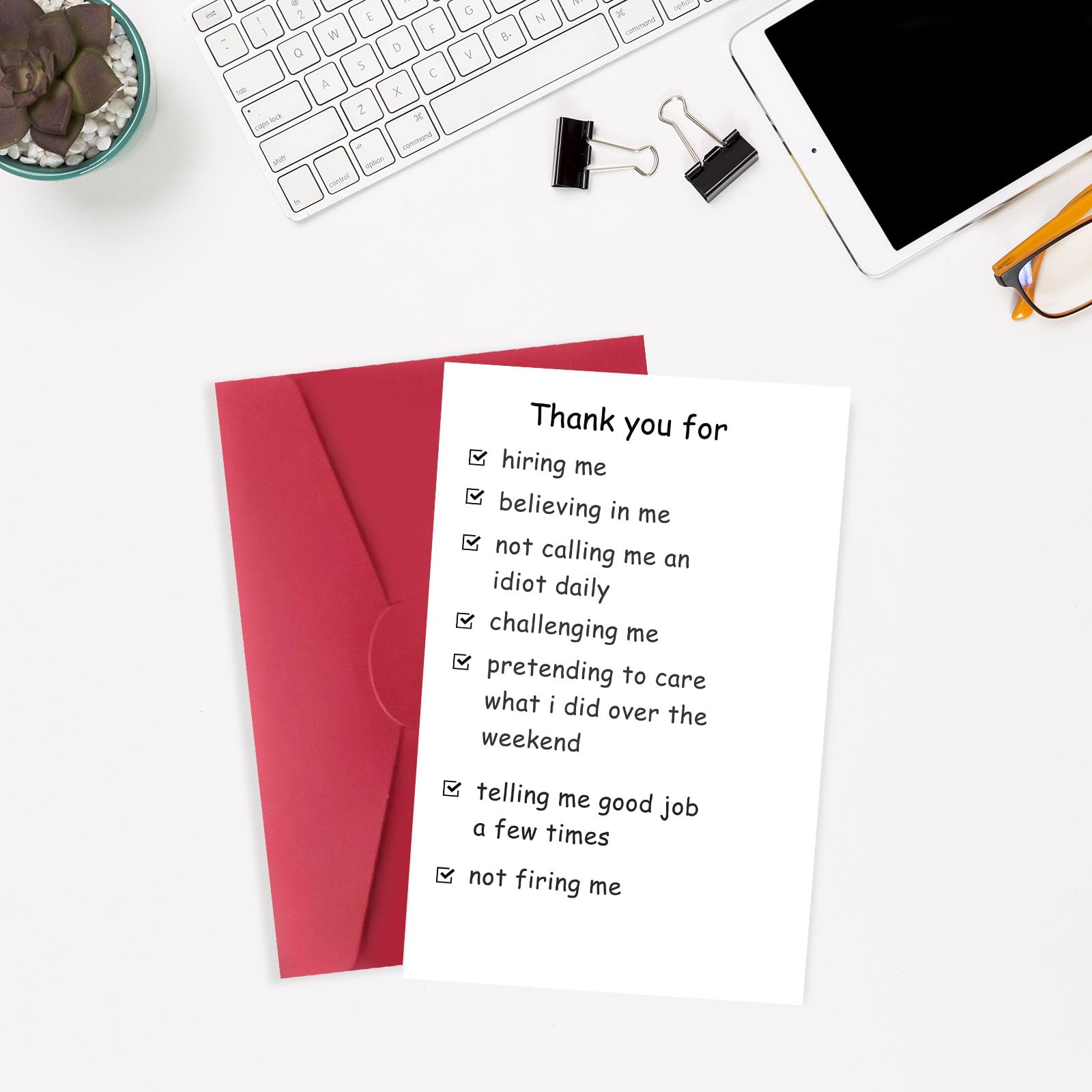 XXDJLP Cute Thank You Card for Boss Coworker, Happy Boss’s Day Card from Employee Staff, Funny Boss Day Card for Boss Leader, Bosses Day Gift for Men Women, Perfect Boss Day Card for Boss,