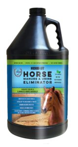 microbe-lift horse manure & urine eliminator for use in stables and barns, use on all surfaces and supplies, ammonia reducer, highly concentrated formula, 1 gallon