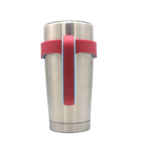 20 oz Tumbler Handle, Anti Slip Travel Mug Grip Cup Holder for Vacuum Insulated Tumblers, Suitable for Yeti Rambler, Trail, Sic, Ozark and More 20 Ounce Tumbler Mugs Accessories (Red)