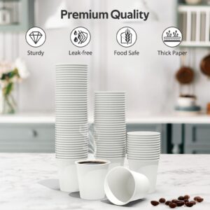 Dealusy 100 Count Paper Cups 6 oz, Leak-Free Food Safe 6oz Cups, Paper Coffee Cups, Hot Cups, Disposable Small Paper Cups