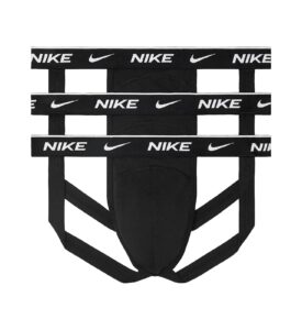 nike men`s dri-fit essential cotton stretch jock strap 3 pack (as1, alpha, l, regular, regular, black)