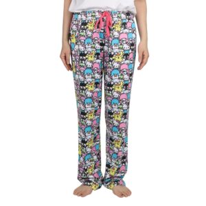 hello kitty and friends women's chibi character aop lounge pajama pants (medium) multicoloured