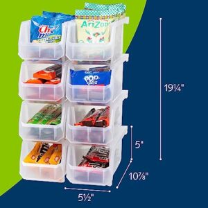 ReadySpace Plastic Containers for Organizing and Storage Bins for Closet, Kitchen, Office, Toys, or Pantry Organization, Medium, 8-Pack, Clear