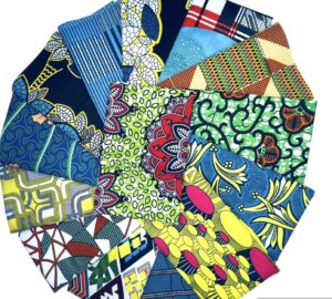 african ankara wax print fat quarters fabric for small projects, craft and patch work diy (20.5 x 16 inches)